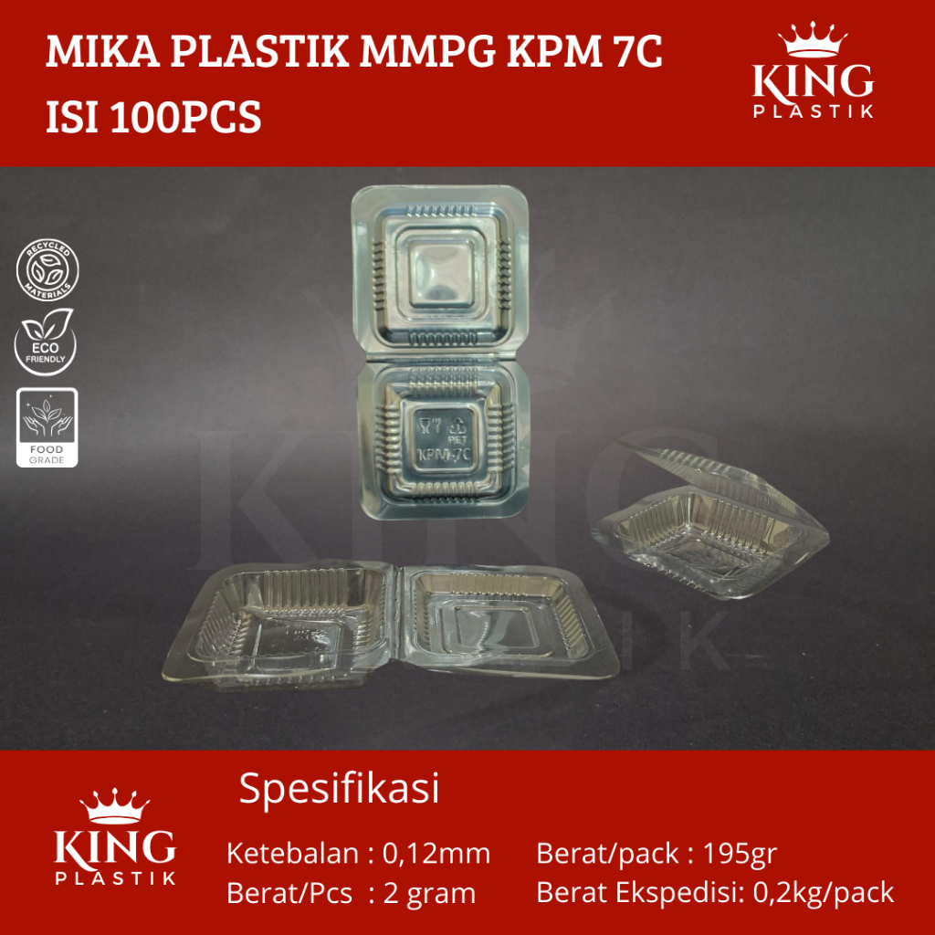 100pcs Plastic Mica Weetan KPM 7C | Mika Cake Food Size 7C Inner size ...