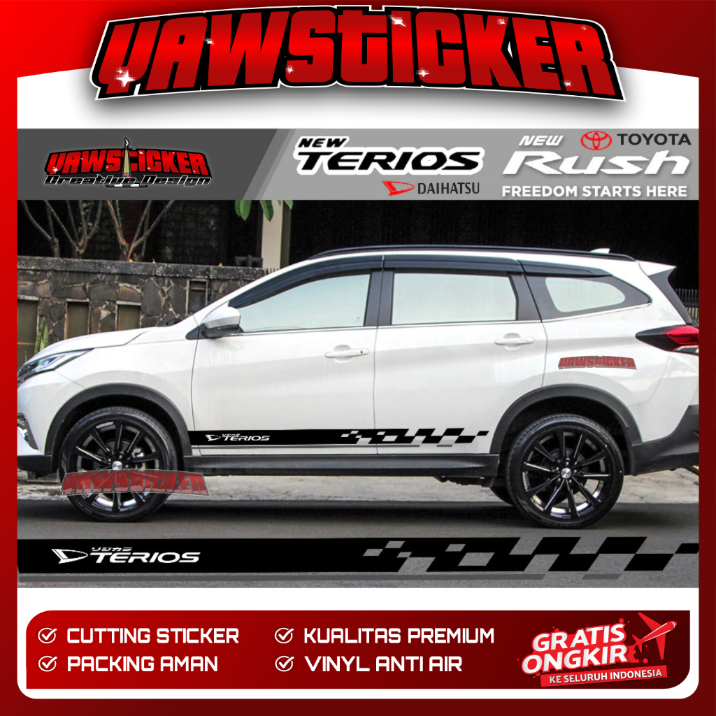 Cutting side body stickers for all new terios rush stickers list of all ...