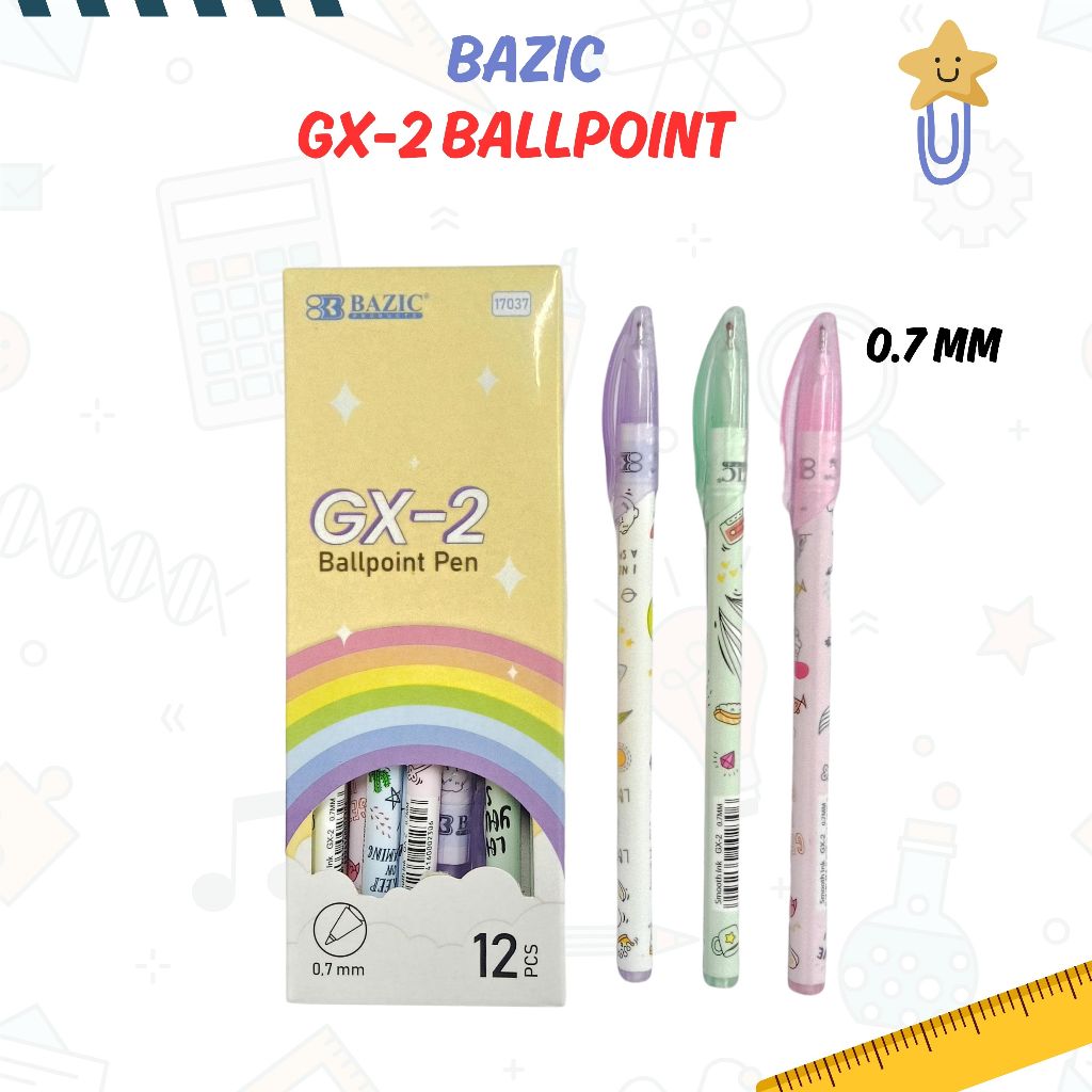 Gx-2 BAZIC PULPEN 1 Pack Contains 12 Pcs Fancy Cute / Ballpoint/ 17060 ...