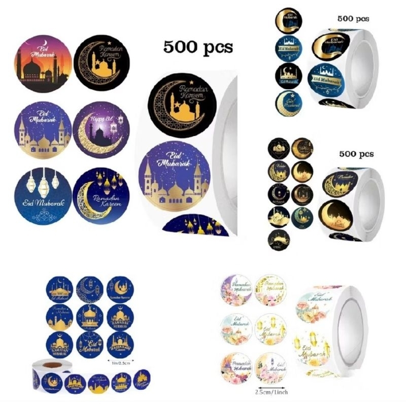Eid MUBARAK STICKER ROLL / EID UL FITRI STICKER CONTENTS 500 / EID ...
