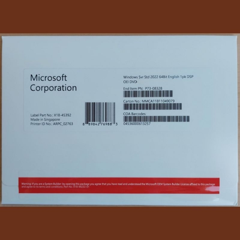 Windows SERVER 2022 STD / Windows SERVER 2022 Standard 64bit 5call box ...
