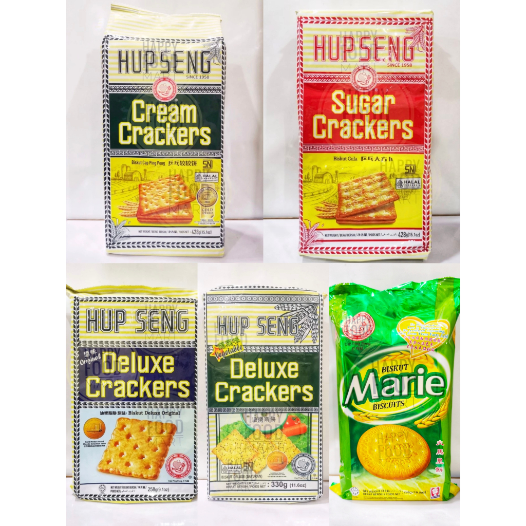 [HALAL] HUP SENG deluxe CRACKERS ORIGINAL VEGETABLE CREAM/ BISCUITS ...