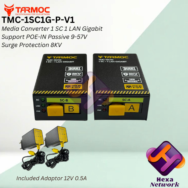 Tarmoc TMC-1SC1G-P-V1 | Media Converter 1FO 1LAN / 1 FO 1 LAN Gigabit ...