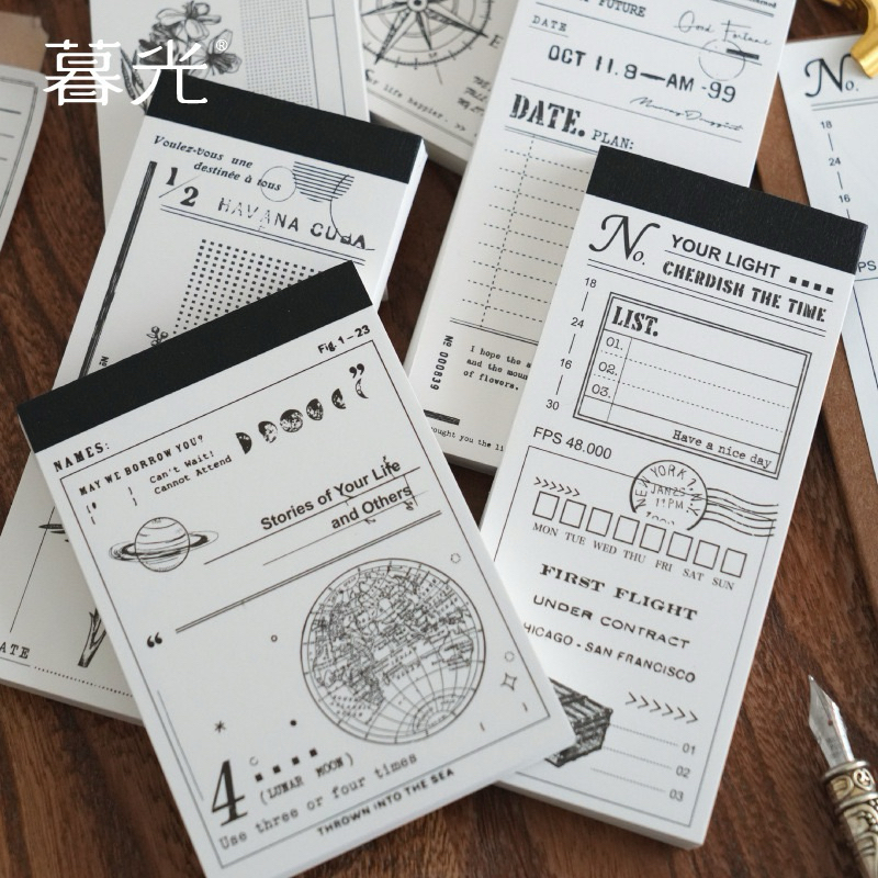 [B840] Twilight stamp paper notebook, old notes, simple notebook ...