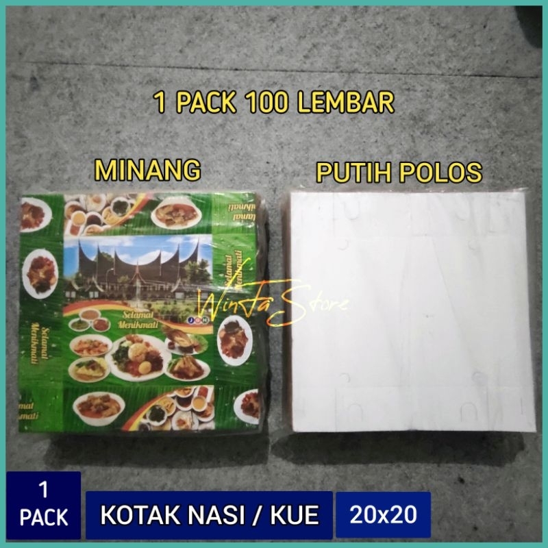 PUTIH (1 Pack) Box Rice Box Padang Minang Enjoy A Plain White Cake Box ...