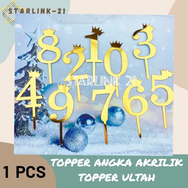 Gold Acrylic Number TOPPER | Number/age Birthday Topper | Shopee Malaysia
