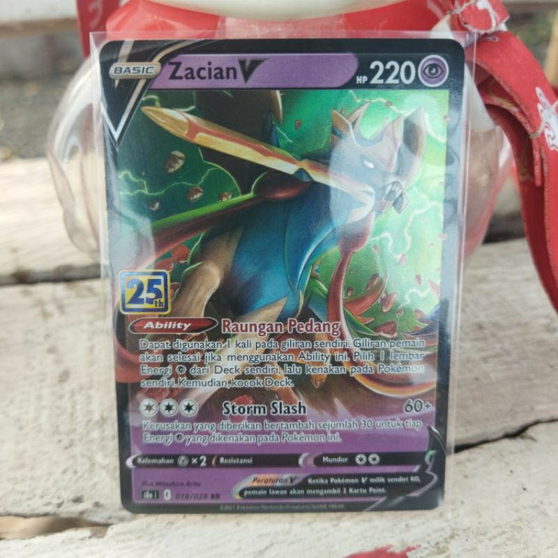 Pokemon TCG Indonesia Zacian V 25th anniv s8a 019/028 RR original | Shopee Malaysia