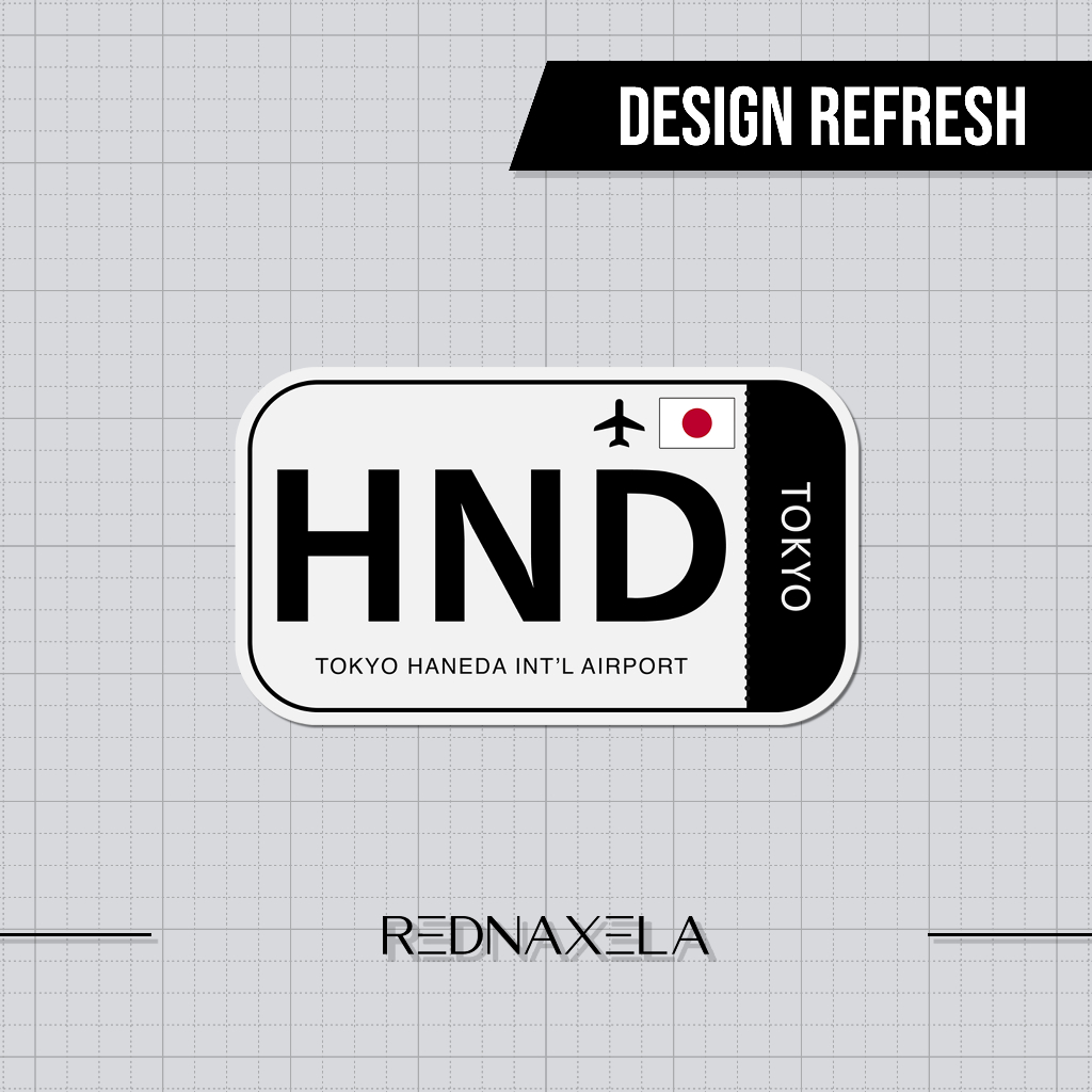 Tokyo Haneda Vinyl Sticker Intl Airport Code HND Sign Sticker | Shopee ...
