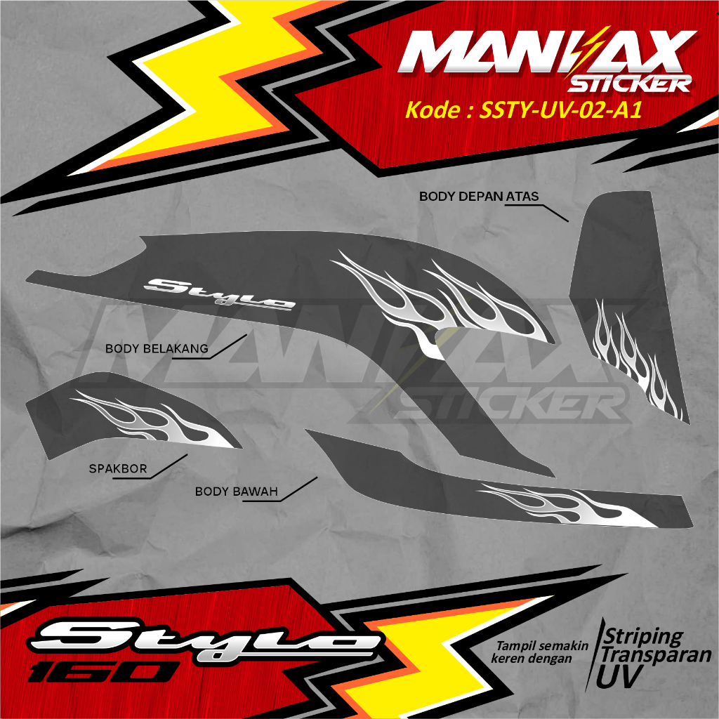 Striping Stylo - Transparent Sticker Stylo 160 Simple Fire Hotwheels ...