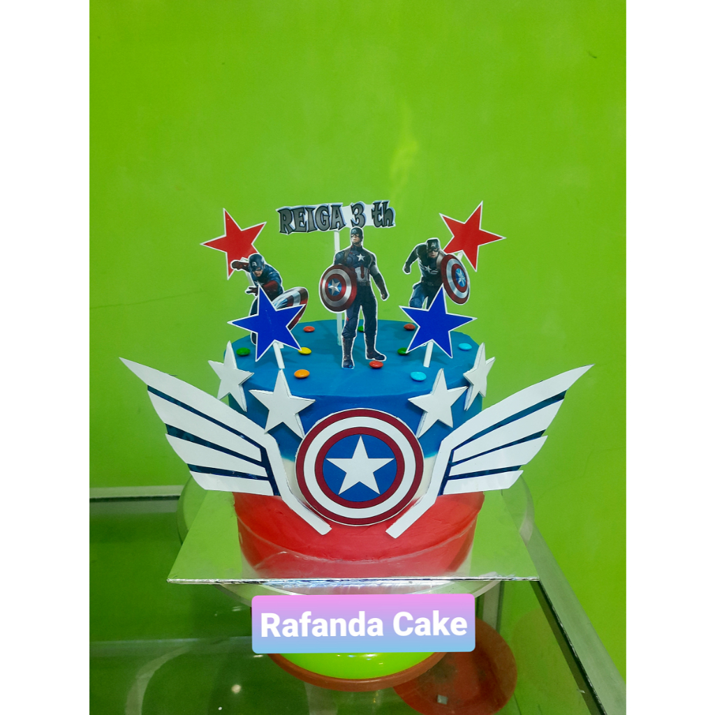 Captain america birthday cake Topper captain america marvel birthday ...