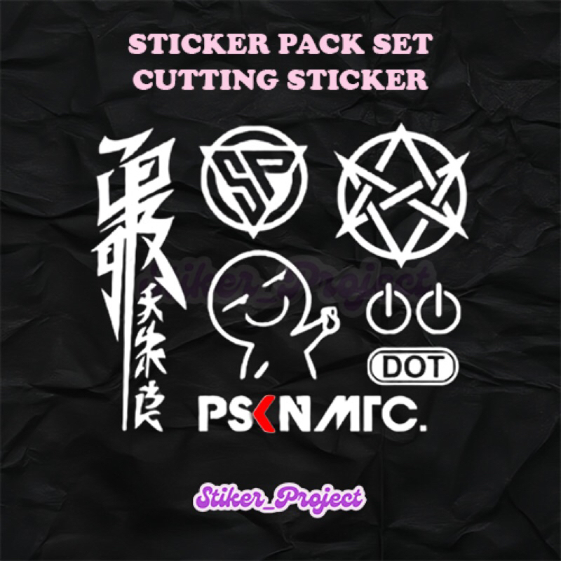 Sticker pack kanji katakana sp emoji emot star Sticker set cutting for ...