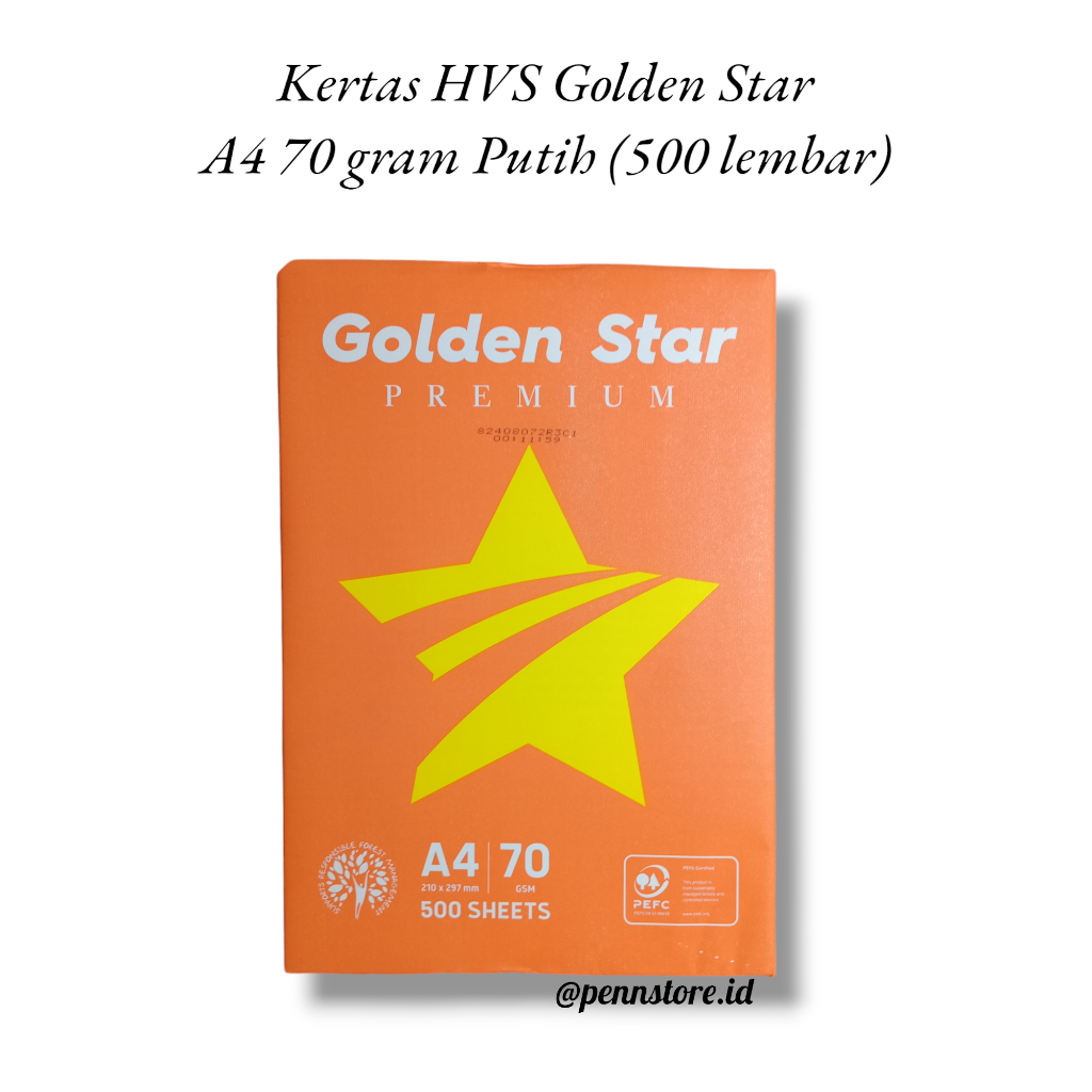 (Rim = 500 sheets) HVS Golden Star A4 Paper 70 gram White - HVS Print ...