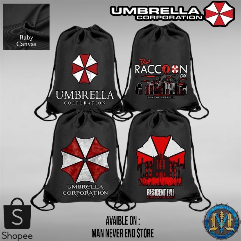 Thick Twill Canvas String Bag Umbrella Corp Resident Evil / Gymsack ...