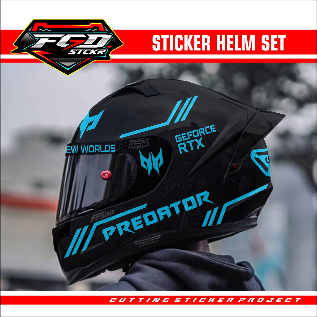 HELMET STICKERS - CUTTING PREDATOR STICKERS SET FOR HELMETS | Shopee ...