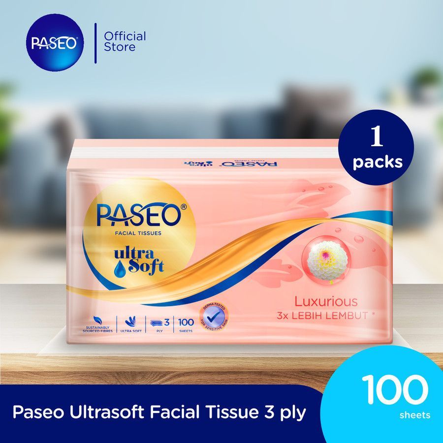 Paseo Ultrasoft 100's 3ply Soft Tissue - Hygienic - Safe For Sensitive ...