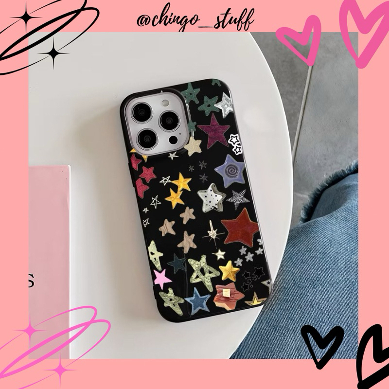 Black y2k black star case // iphone XR and 15 pro case | Shopee Malaysia