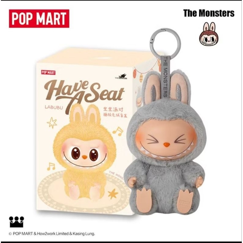 Original labubu v2 have a seat hehe doll doll viral popmart doll | Shopee Malaysia