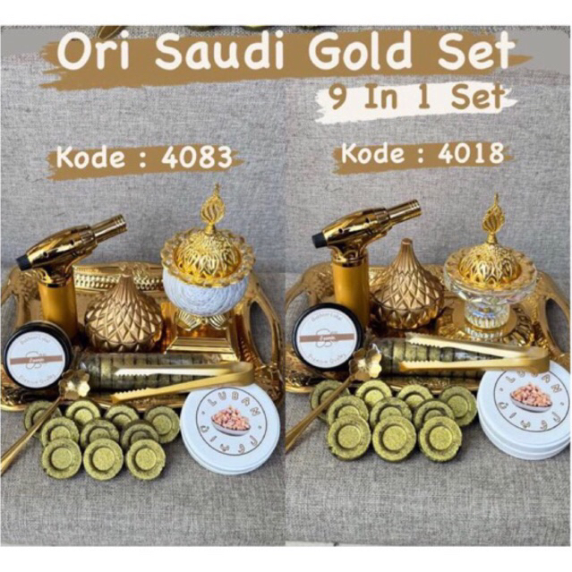 Ready to burn! Mabkharah Ori Saudi Gold Set 9 In 1 Set / Mabkhara Set ...