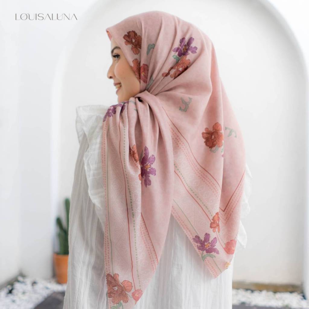 Louisaluna - NO BOX - Helena Series -10 Colors - Voal Rectangular Hijab - 120 cm & 135 cm ...