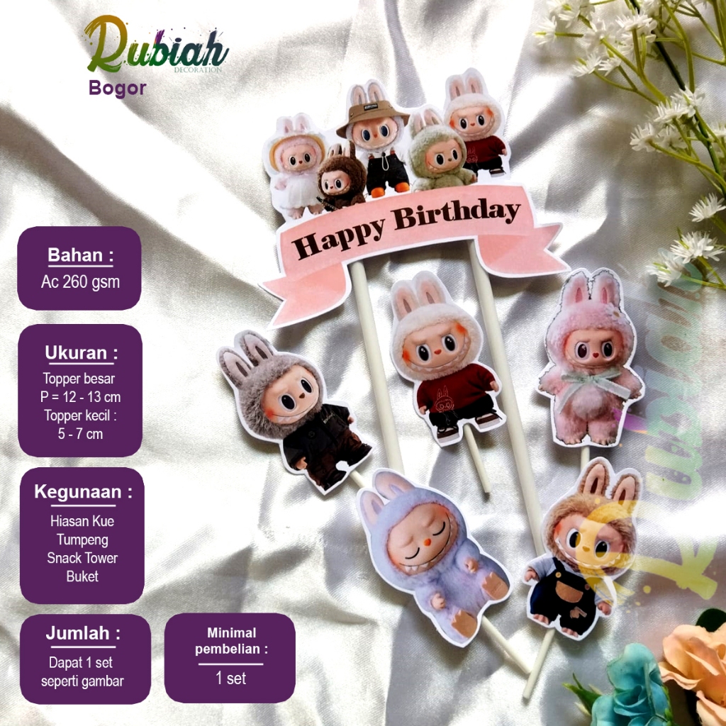 Labubu Character cake Topper Part 2 Birthday cake Decoration Snack ...