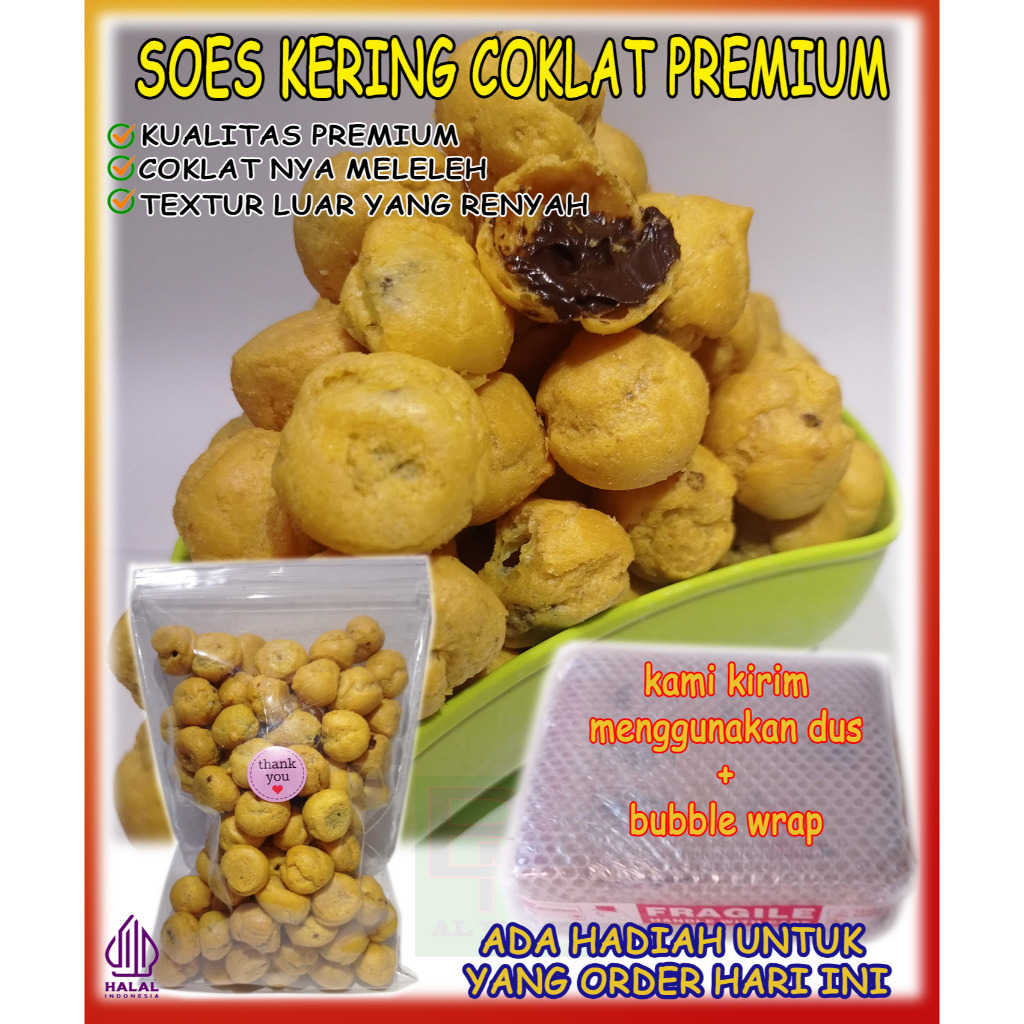 Halal Chocolate soes Chocolate soes Cake Dry Sus Filled With PREMIUM ...