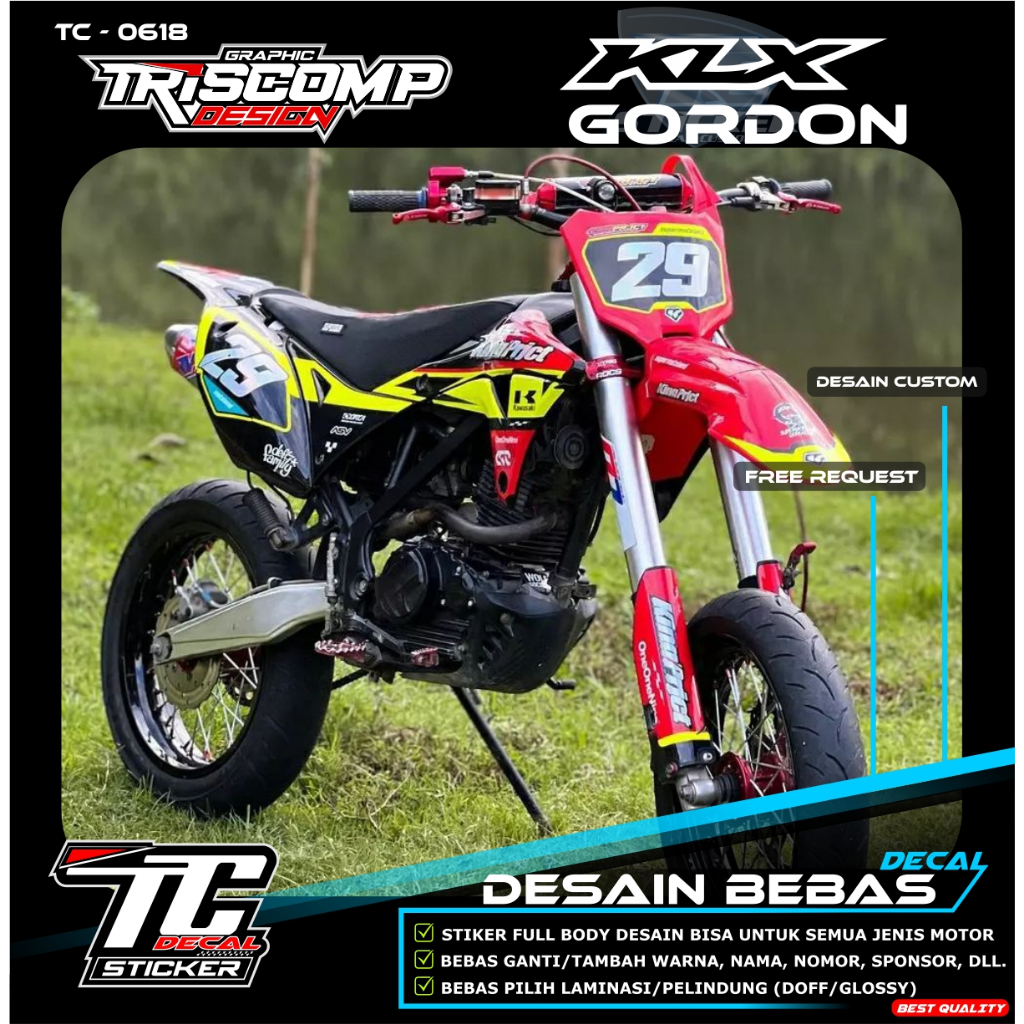 Decal sticker Motorcycle KLX gordon Combination Hologram Latest custom ...