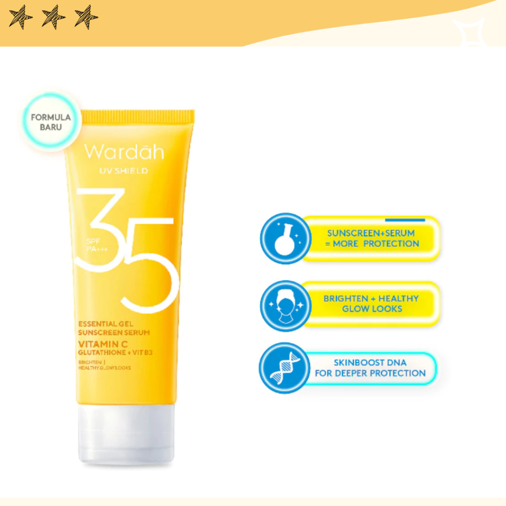Wardah UV Shield Essential Sunscreen Gel SPF 35 PA +++ 40ml | Shopee ...