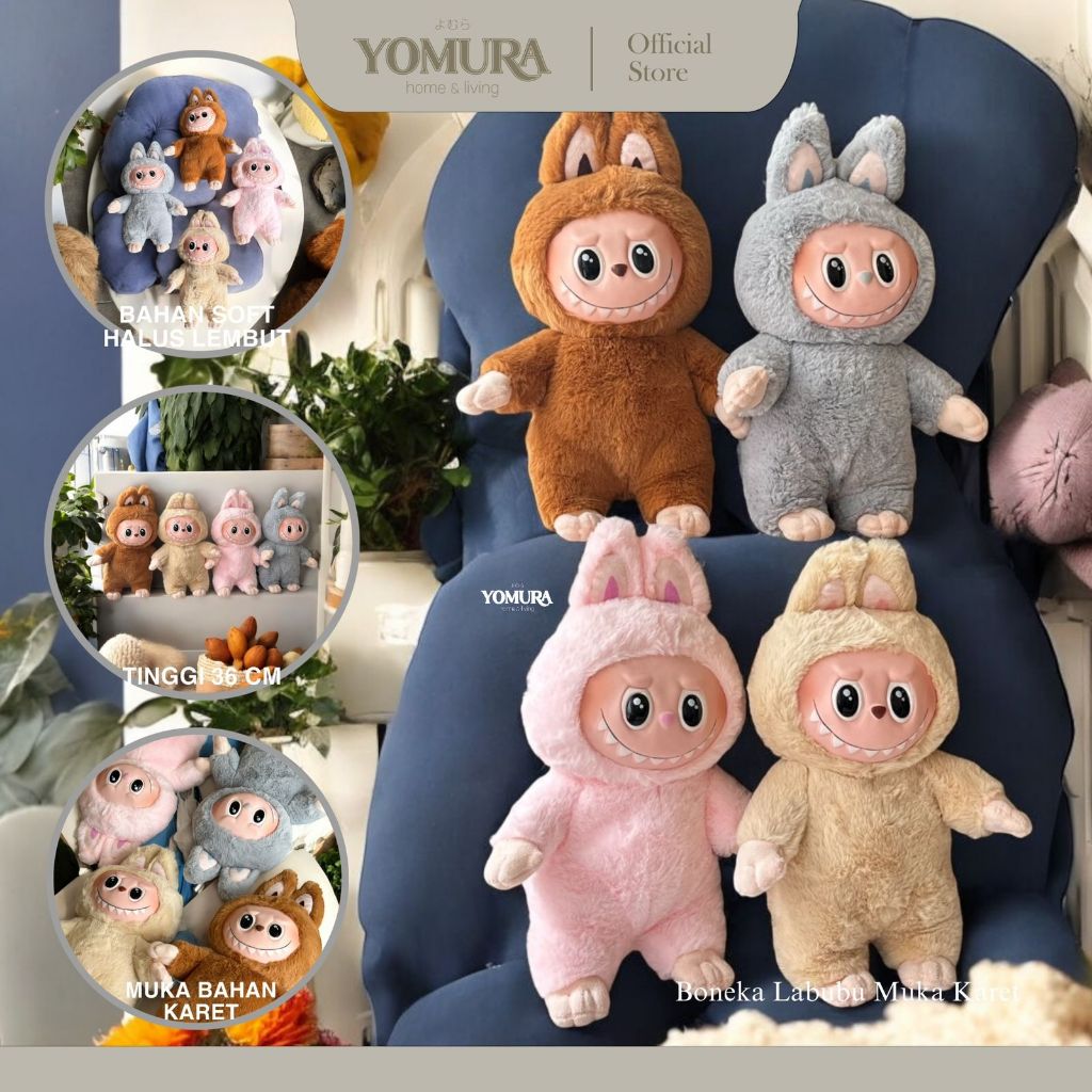 Yomura Labubu The Monsters Premium Doll Size 36 cm Rubber Face/ Soft ...