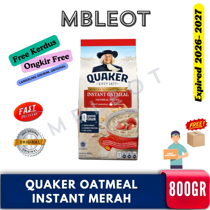 MERAH Quaker Instant Oatmeal Red 800GR | Shopee Malaysia