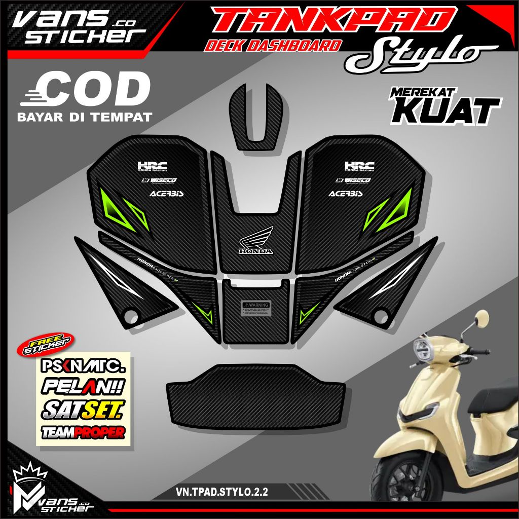 Stylo 160 Tankpad Dashboard Sticker (Body protector deck pad cover ...
