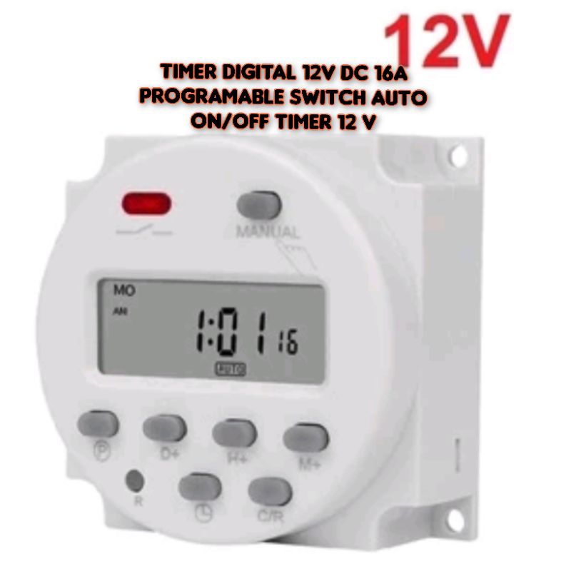 Digital Timer 12V DC 16A PROGRAMABLE SWITCH AUTO ON/OFF Timer 12V ...