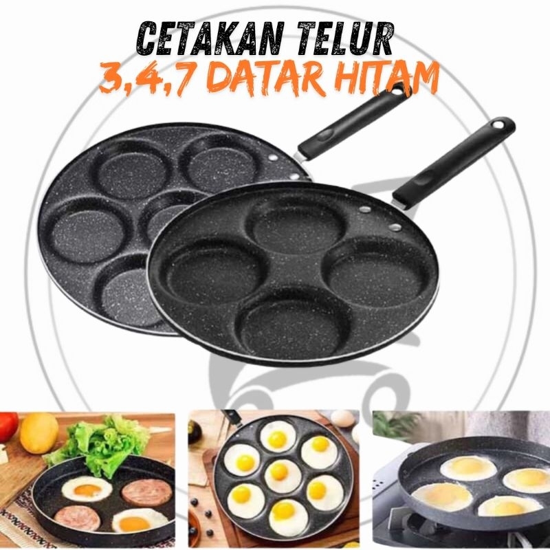 4 FLAT EGG MOLD PAN MARTABAK MOLD Wok Pan 4 Holes Pancake EGG Fryer/EGG ...