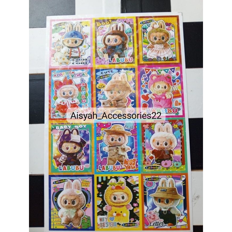 Labubu The Monsters Sticker Sheet of 12 Labubu motifs (10 sheets ...