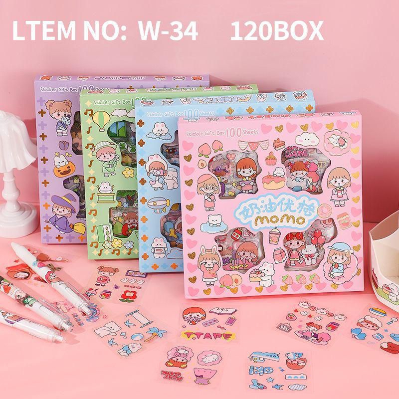 Momo Stickers & Labubu Stickers (96 Sheets / Box) | Shopee Malaysia