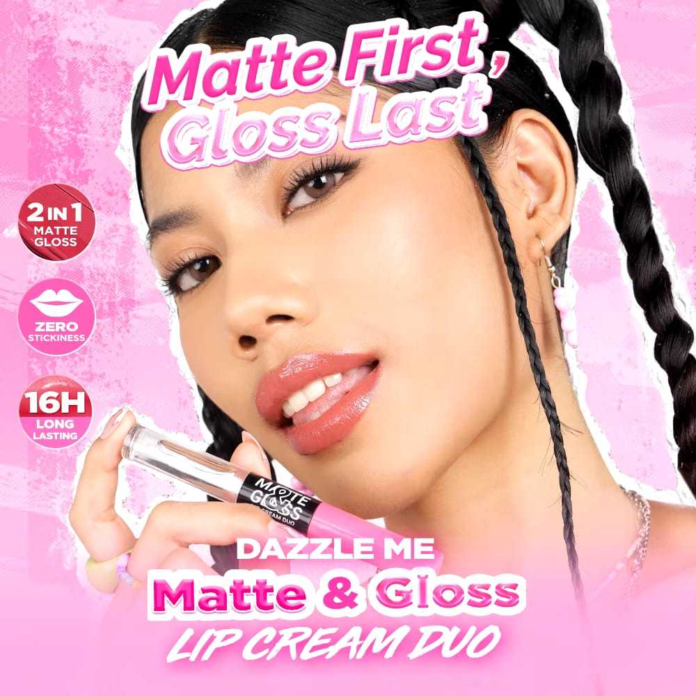 New LAUNCH] DAZZLE ME Matte & Gloss Lip Cream Duo | 2in1 Lip Cream for ...