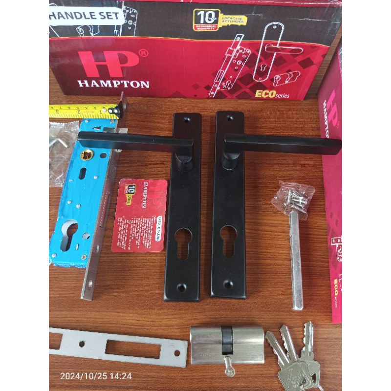 HITAM Black Hampton slim body aluminum door lock | Shopee Malaysia