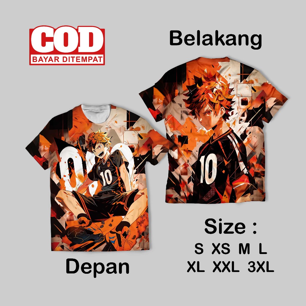 Cool Japanese Anime Haikyuu Art Fullprint T-shirt | Aop Hinata Shoyo ...