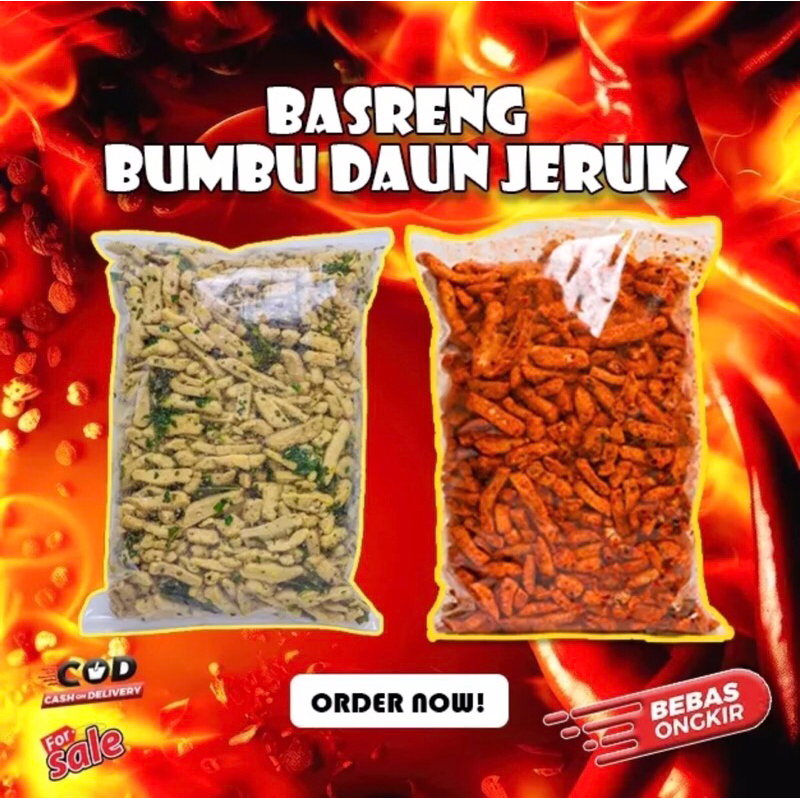 Basreng BUNDLING/SAVE PACKAGE 1kg SPICY ORANGE 500gr / ORIGINAL ORANGE ...