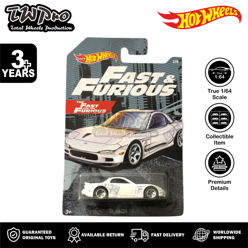 Hot Wheels 2019 Fast & furious HKS Mazda RX7 White - Rare item ...