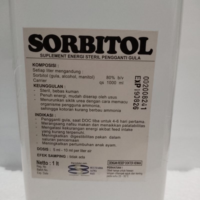 Sorbitol 1kg ~ sterile energy supplement for broiler chickens and ...
