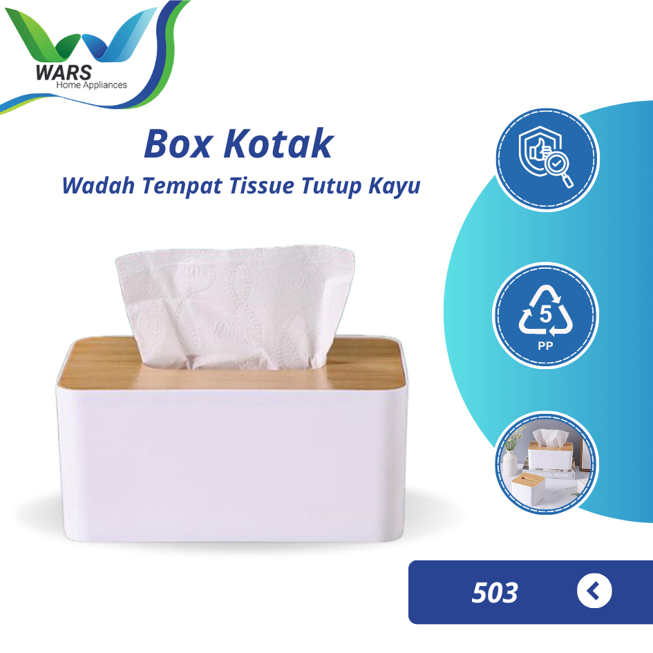 PUTIH KAYU Wars Box White Tissue Container Box with Wooden Lid | Shopee ...