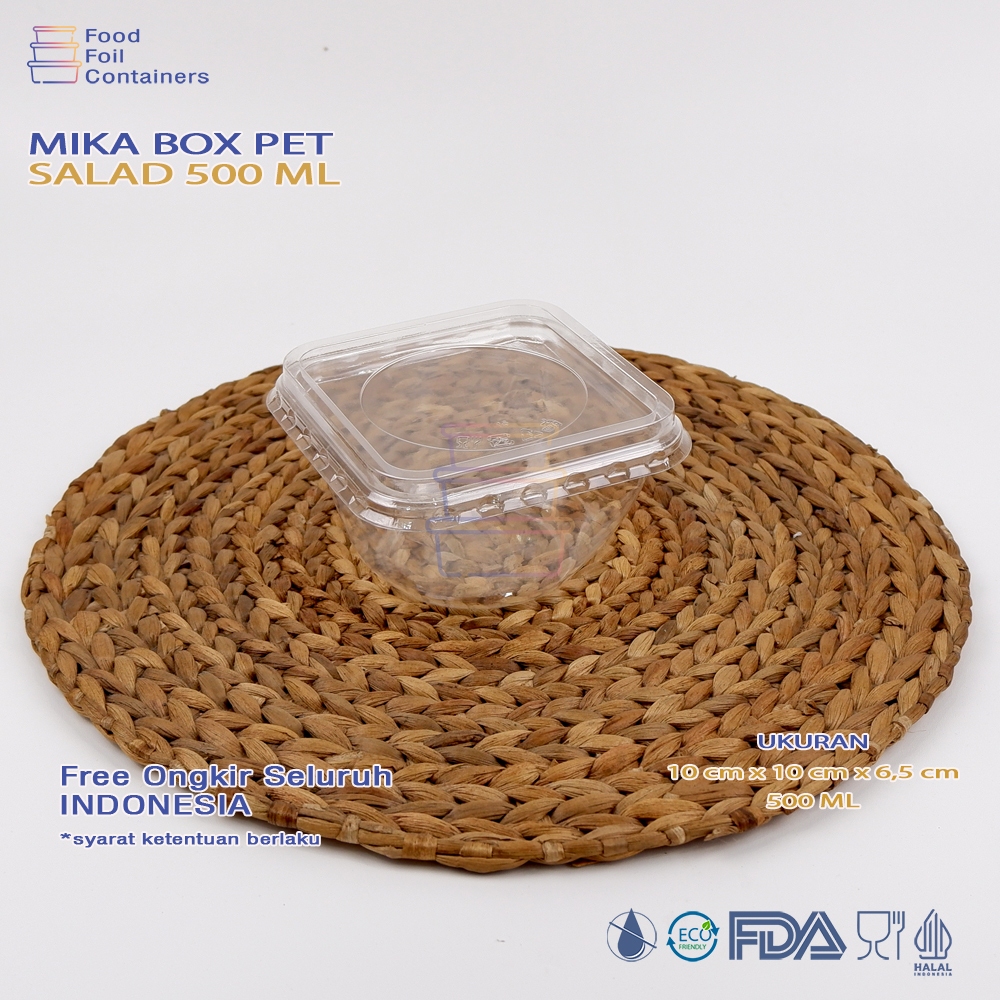Mica box / plastic salad bowl 500 ml contains 50 pcs | Shopee Malaysia