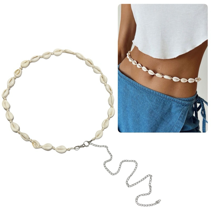 Seashell Chain Belt Natural Bali Beach Summer Sea Shell Body Chain Belt ...