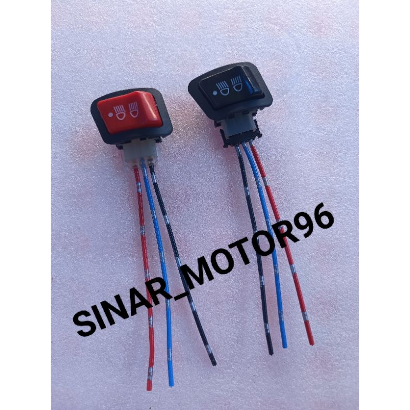 TOMBOL 3 FUNCTION DIM BUTTON SWITCH PLUS SOCKET 3 PIN BEAT F1 SCOOPY ...
