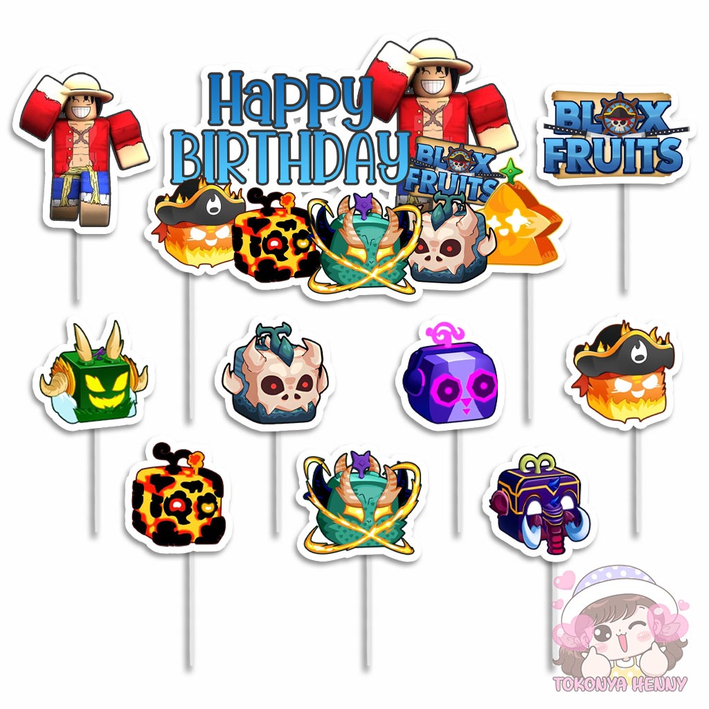 Cake Topper Birthday Cake Decoration with BLOX FRUITS motif | Shopee ...