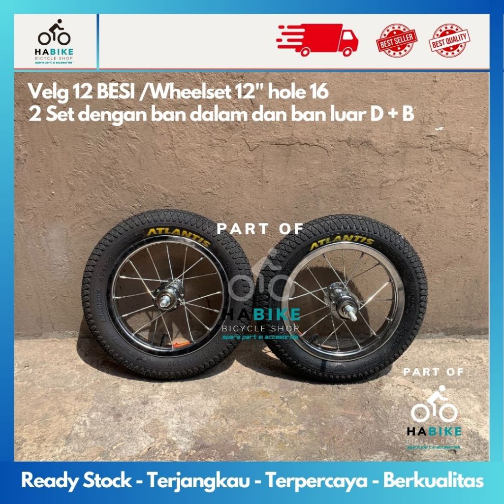 1 Set Finished Iron Rims with Inner Outer Tires Size 12 1/2 x 2 1/4 ...