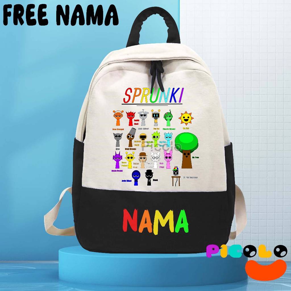 (FREE NAME) UNISEX SPRUNKI ANIMATED ANIMATED MOTIF BACKPACK FOR ...