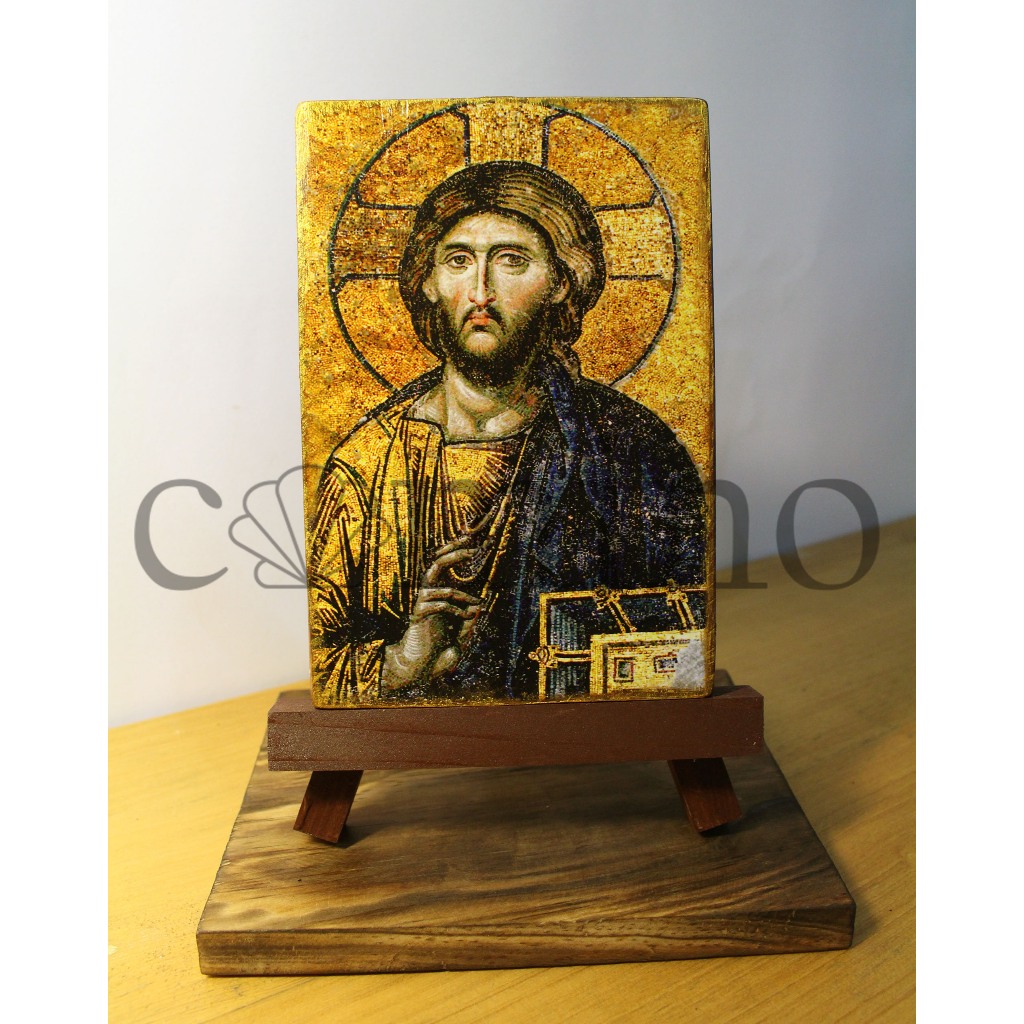 KAYU Christ Icon Pantokrator Hagia Sophia | Christ Pantocrator Mosaic ...