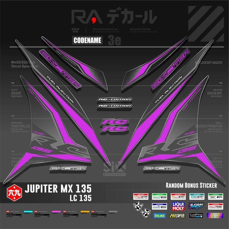 Decalal STICKER VARIATION JUPITER MX 135 TRANSPARENT/EXCITER 135 ...