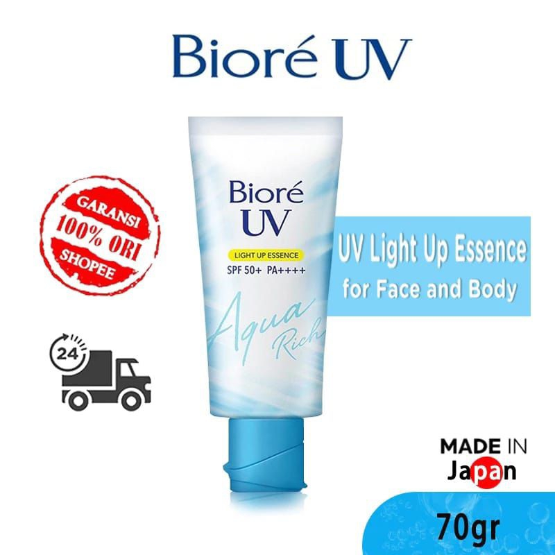 Biore UV Aqua Rich Sunscreen Glowing Natural Light Up Essence SPF 50 PA ...